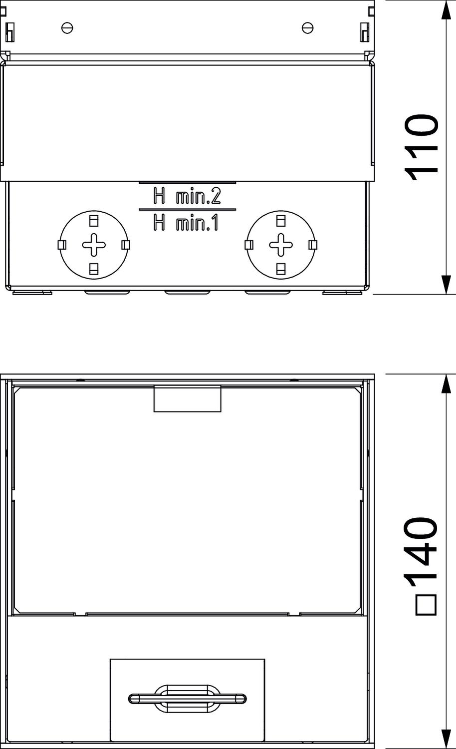 Talna doza UDHOME2, z odprtino za talno oblogo, dvojna, nerjavno jeklo ...