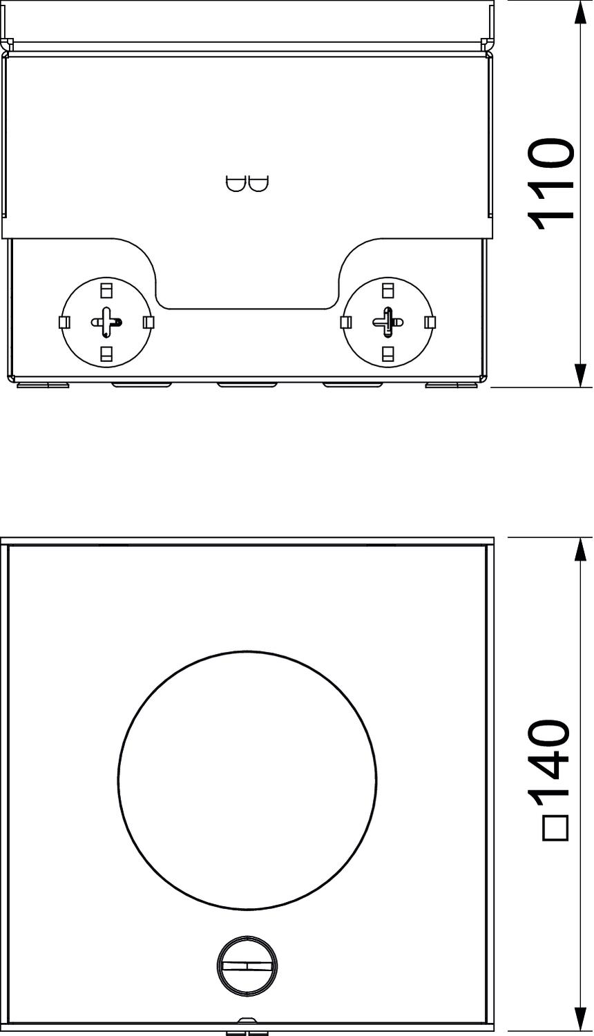Talna doza UDHOME2, s tubusom, prazna, nerjavno jeklo | OBO